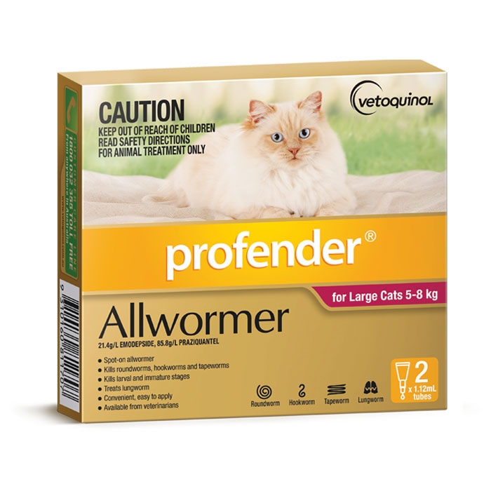 Profender 5-8kg (11-18lbs) 2 vial pack - Cats & Kittens