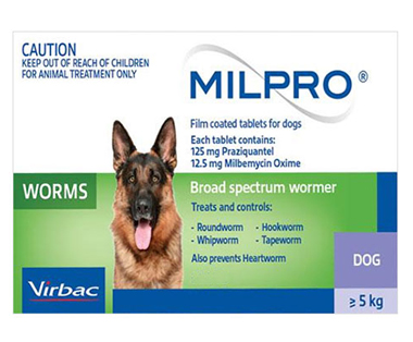 Milpro for Dogs over 5kg (11 lbs) - 8100
