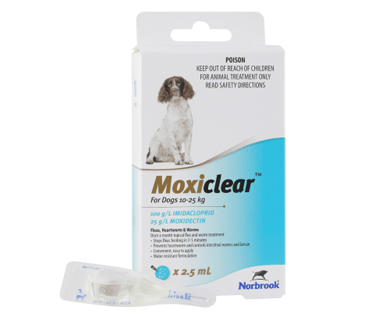 Moxiclear For Dogs 10-25kg Blue 6 Pack - moxiblu